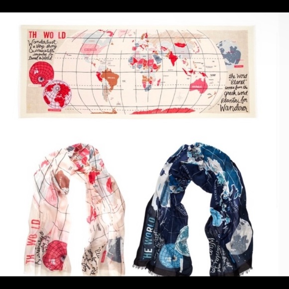 kate spade | Accessories | Kate Spade World Map Scarf | Poshmark